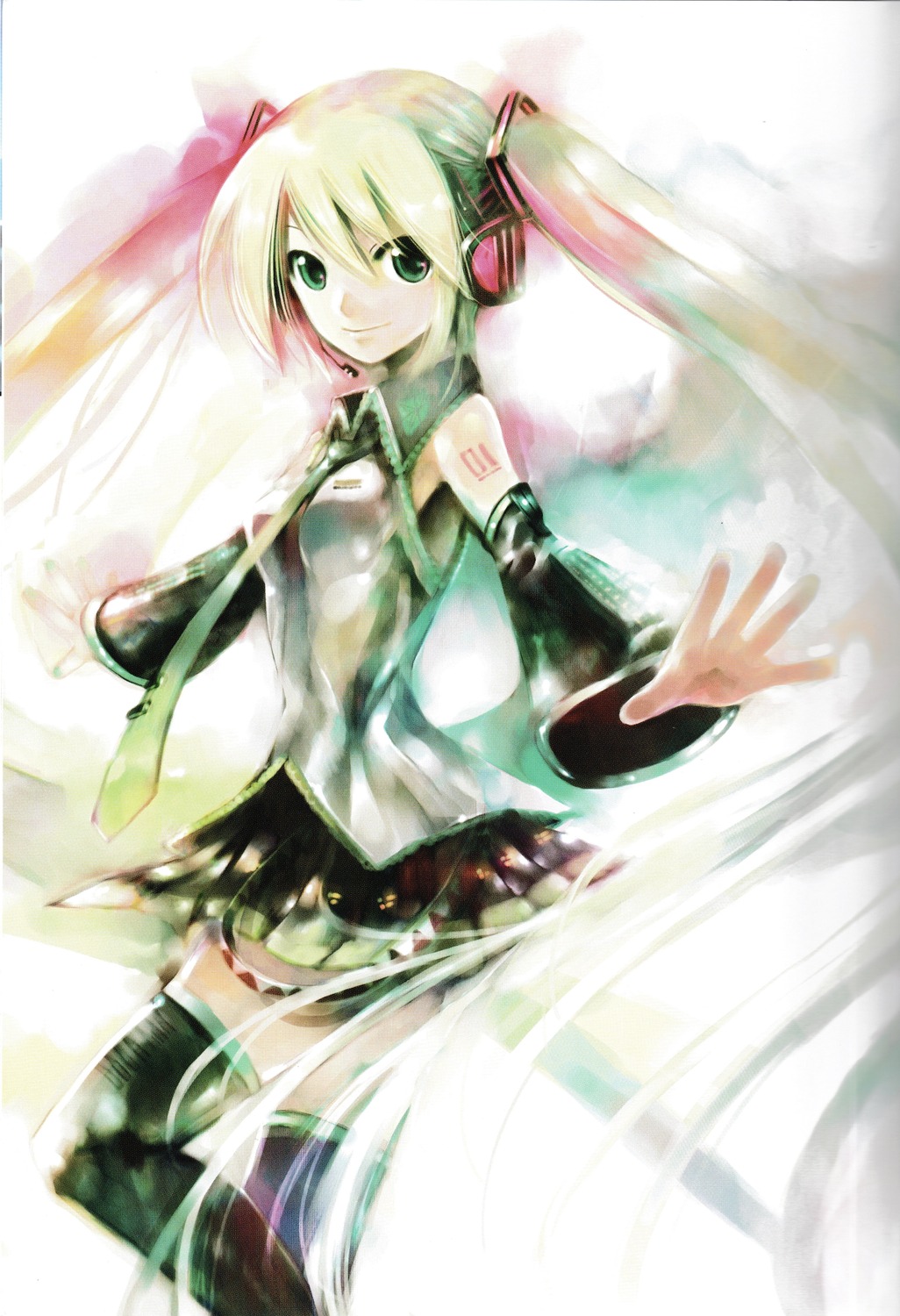 kei vocaloid hatsune miku headphones tattoo thighhighs | #1049859 | yande.re